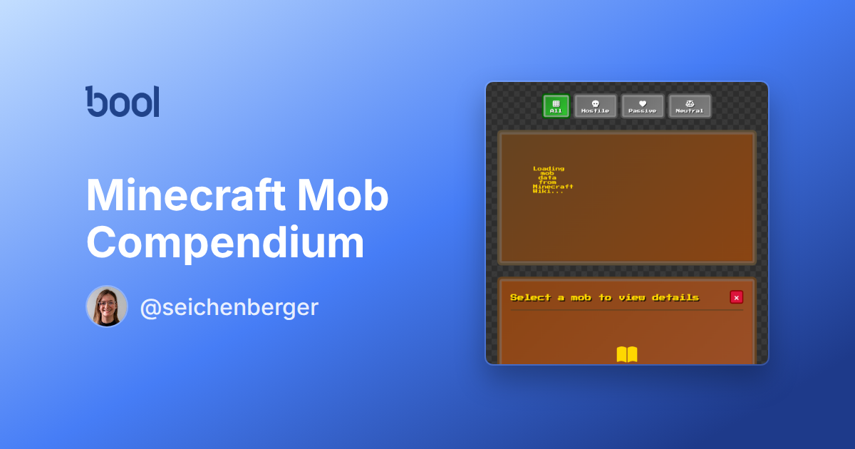 Minecraft Mob Compendium by seichenberger - bool